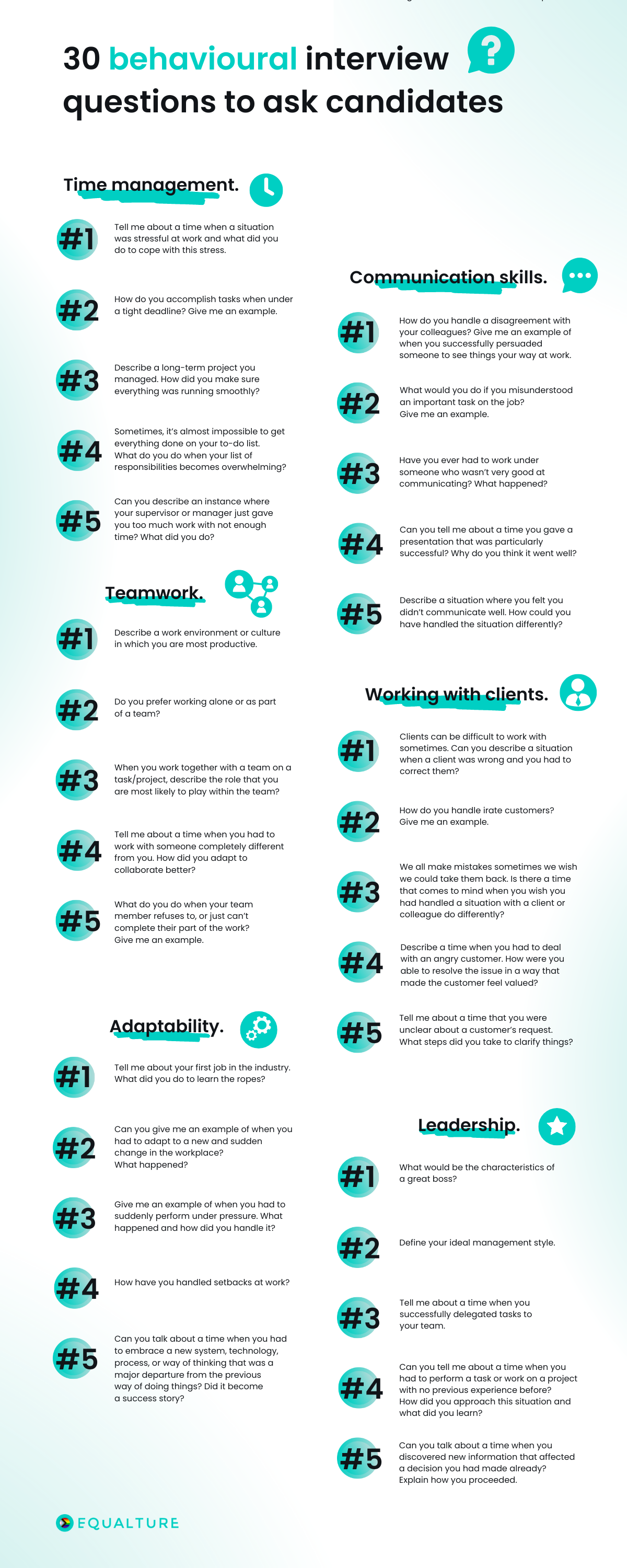 30 Behavioural Interview Questions to Ask Candidates in 2023 - Equalture